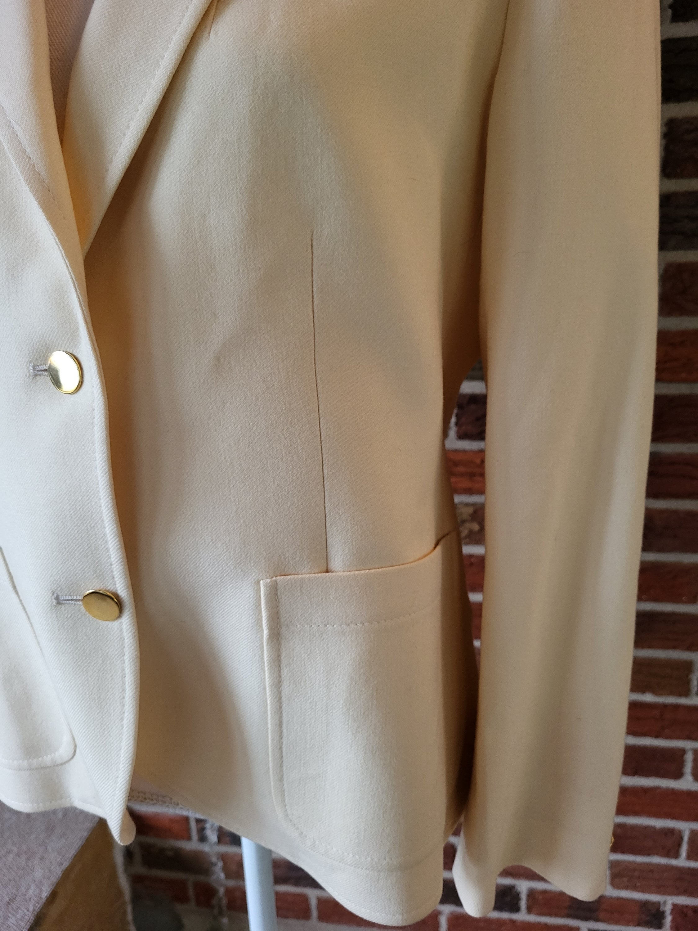 Vintage Jaeger Wool Blazer 2 Button Cream 1980s Made in Great Britain ...