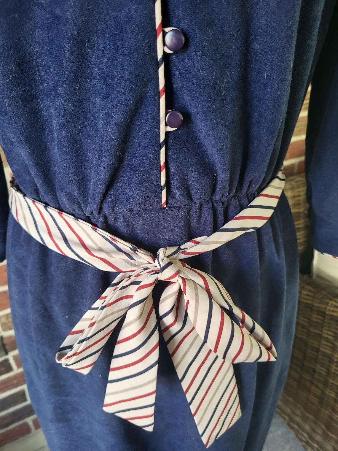 Vintage Amy-deb Navy Blue Belted Secretary Dress, 1980s - Etsy