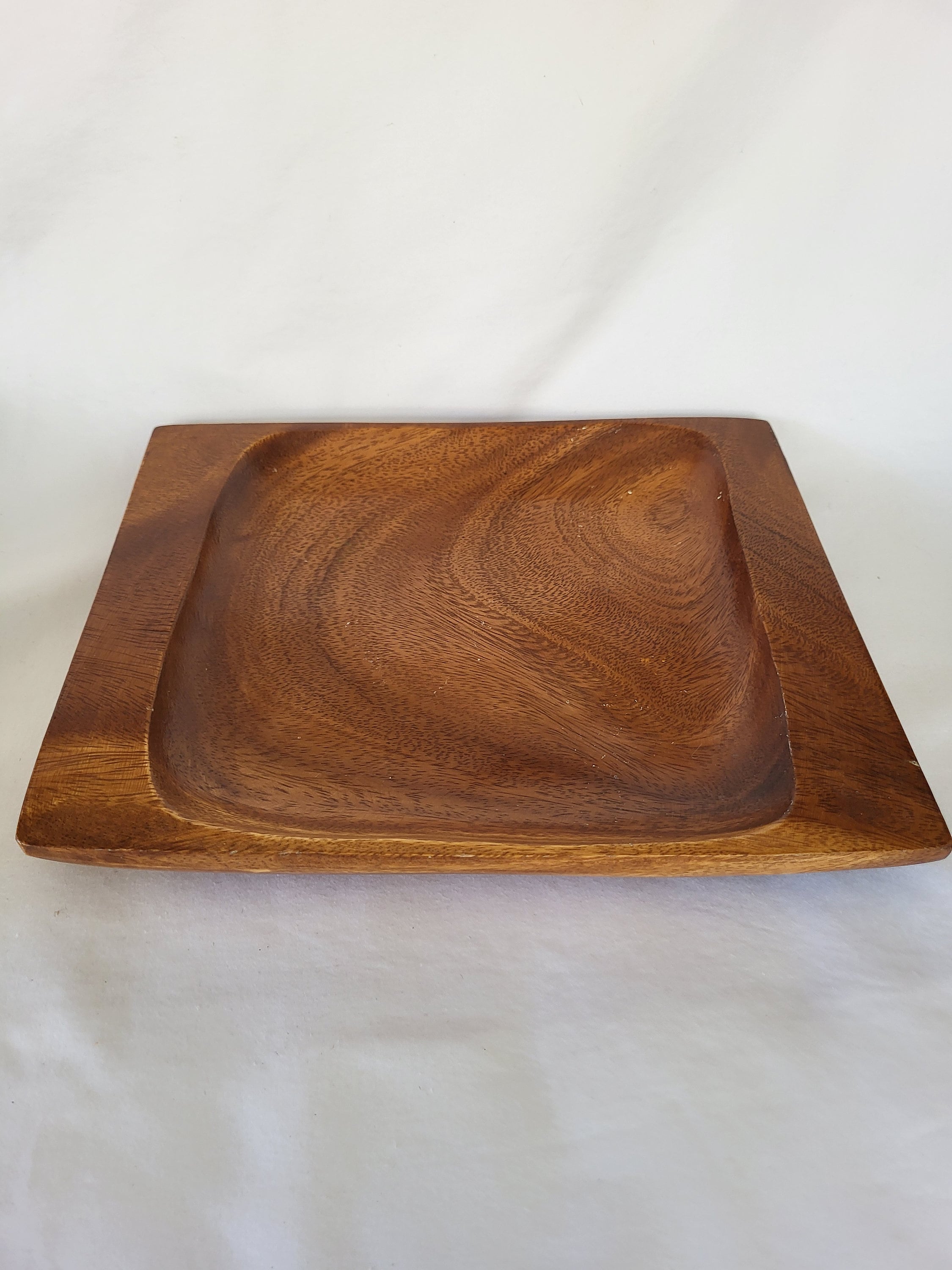 Vintage Hand Carved Wood Serving Set: Tray, Bowls, Spoon. Philippines ...