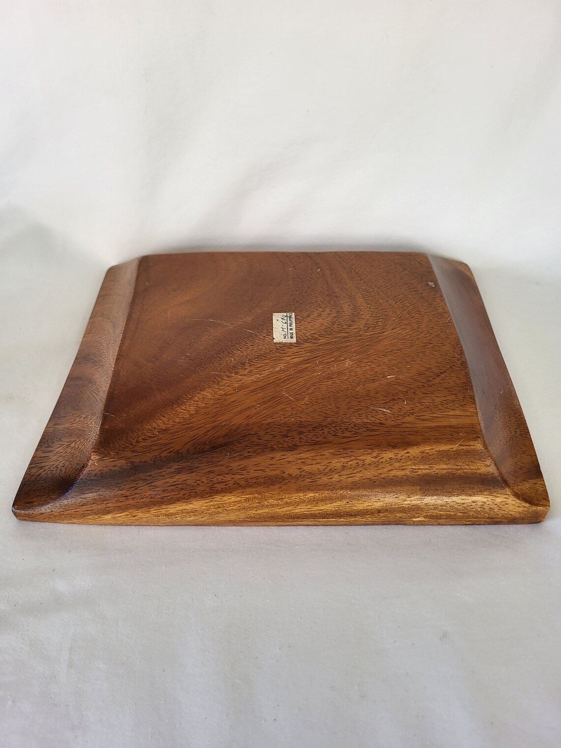 Vintage Hand Carved Wood Serving Set: Tray, Bowls, Spoon. Philippines ...