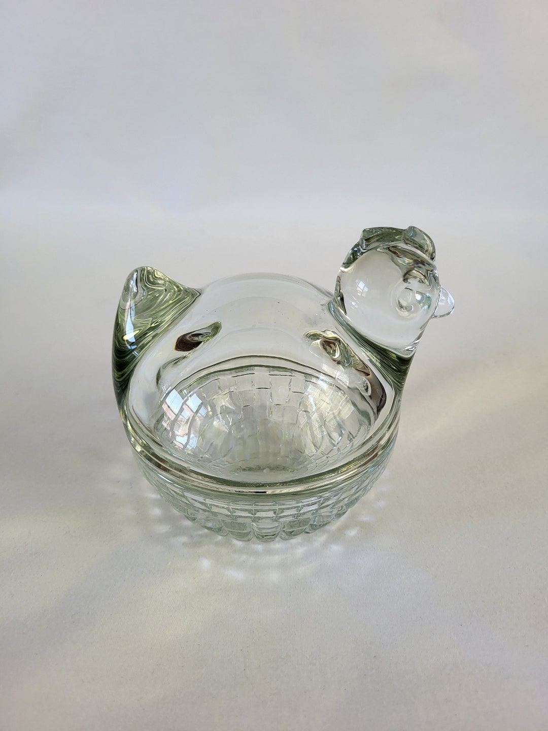 Vintage Anchor Hocking Nesting Chicken Glass Dish Jar With Lid 2 Piece ...