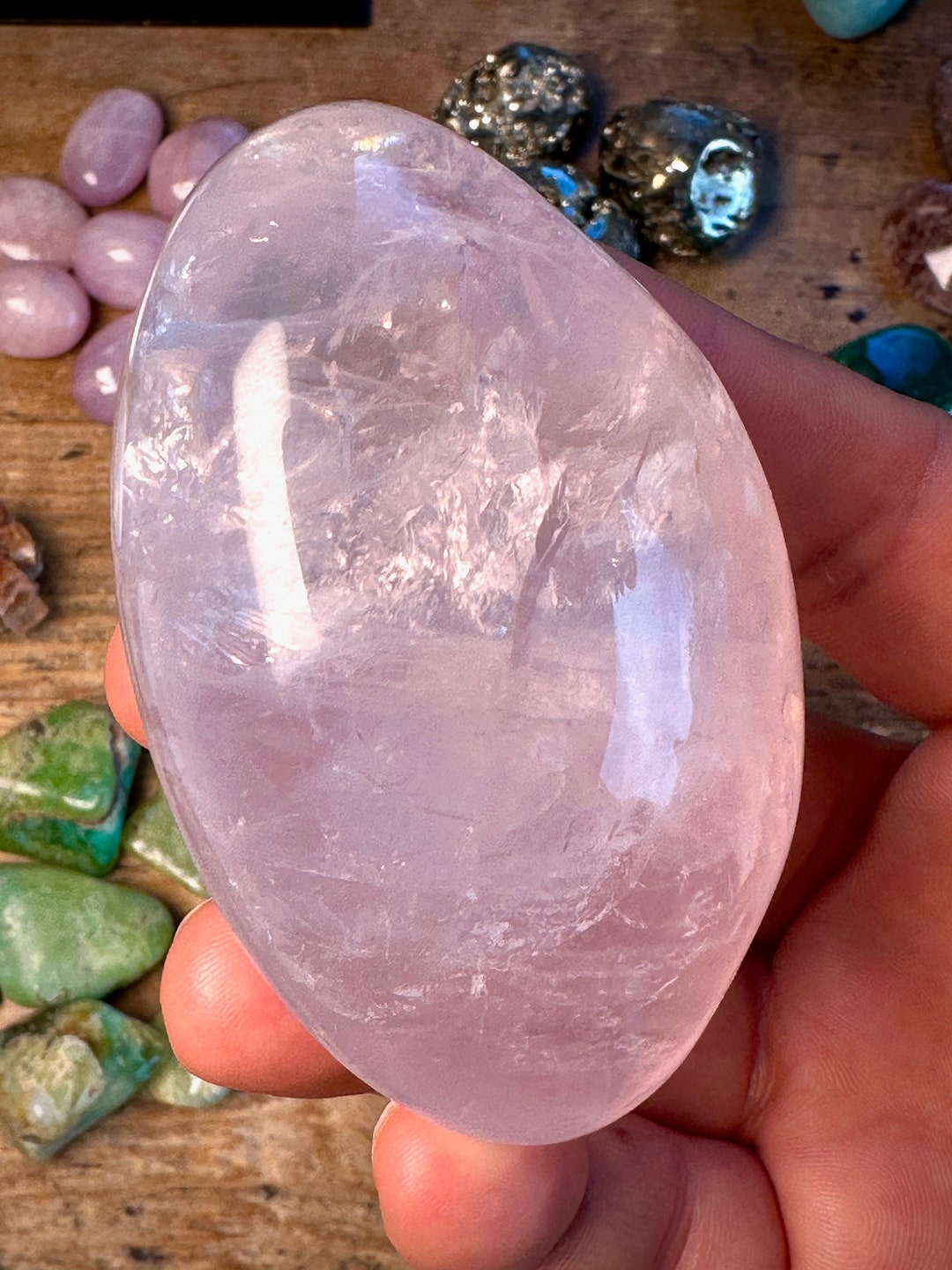 Polished Rose Quartz Large Crystal With Rainbows Love Crystal Pink ...