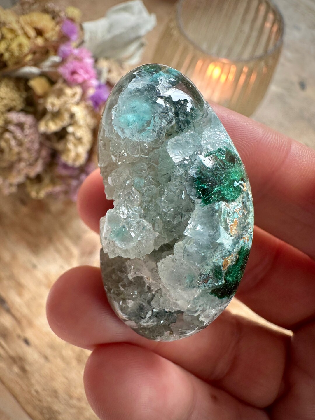 Glowing Gem Silica Freeform Chrysocolla and Crystalized Quartz High ...