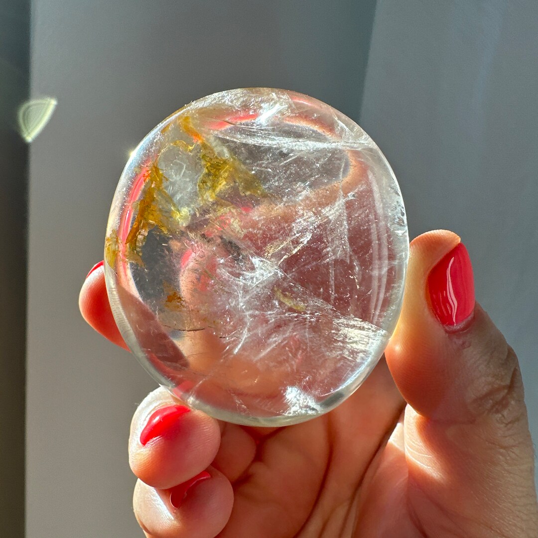Golden Healer Palm Stone Crystal Crystal Meditation Crystal Healing ...