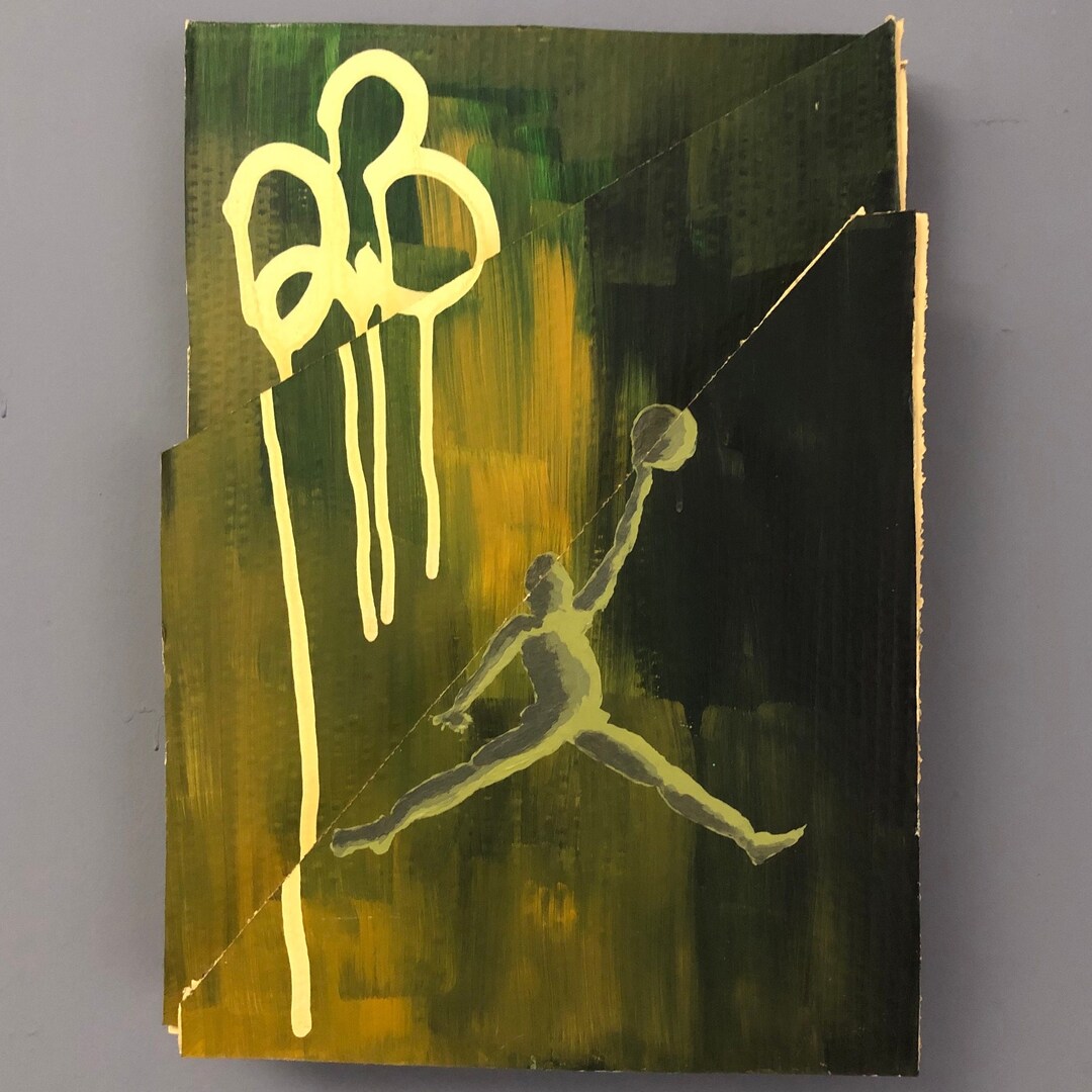 Air Jordan Pastel Yellow Logo Wall Art Unique Sneaker Painting ...