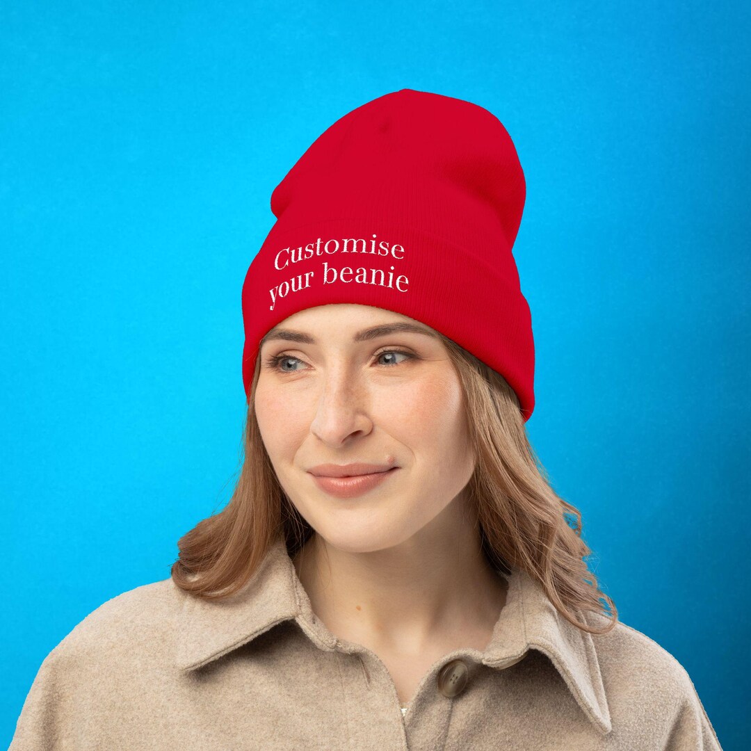 Customizable Knit Beanie With Embroidery | Personalized Winter Hat - Etsy
