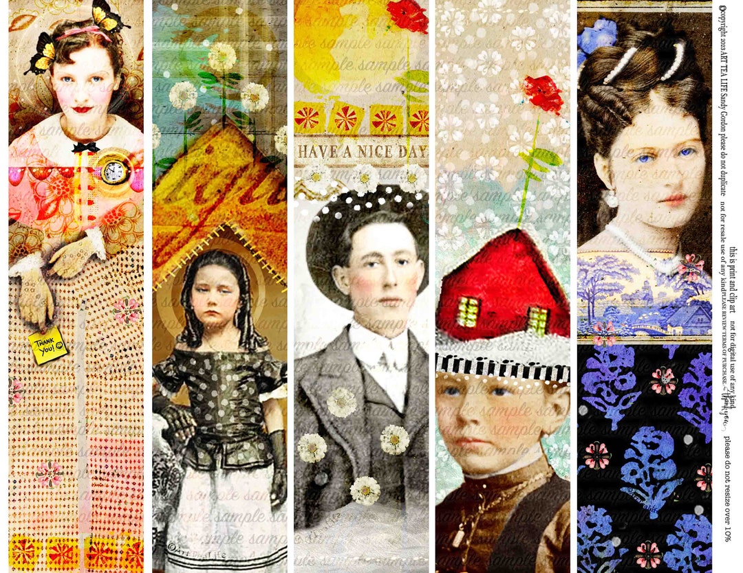 ART TEA LIFE Nice Day Vertical Strip Set Border Bookmark - Etsy