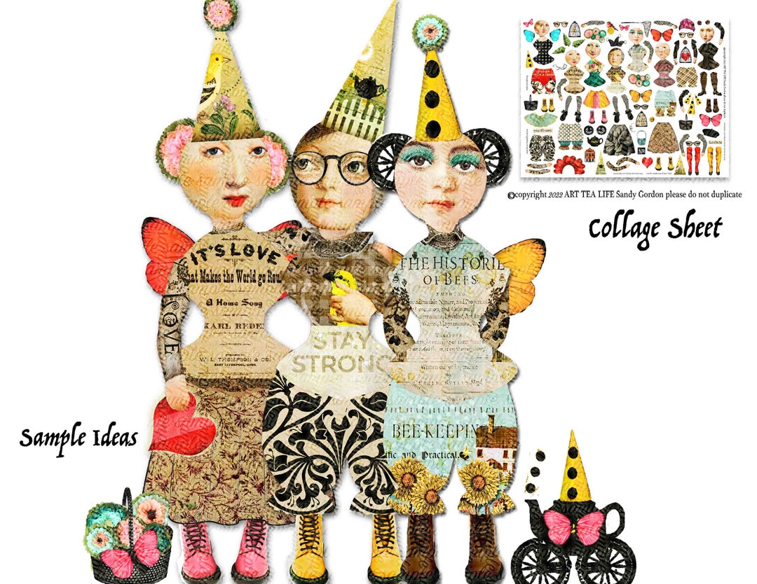 ART TEA LIFE Doll Baby Paper Dolls Collage Sheet Printable Download ...