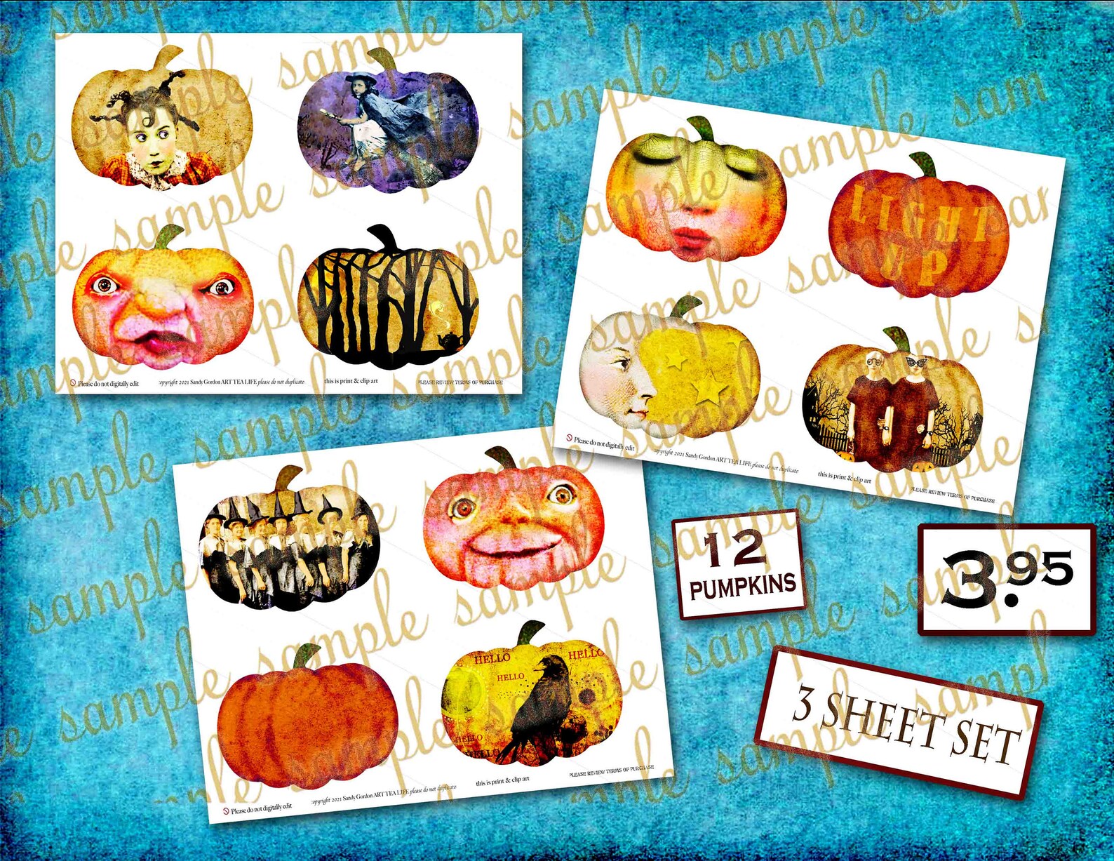 ART TEA LIFE Pumpkin Patch Collection Banner Garland Tags - Etsy