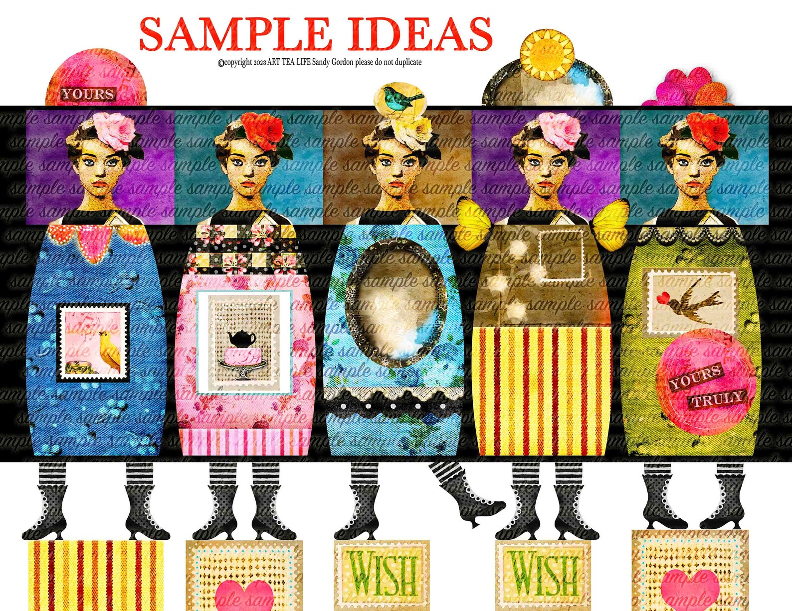 ART TEA LIFE Besty Paper Dolls Collage Sheet Printable Download ...