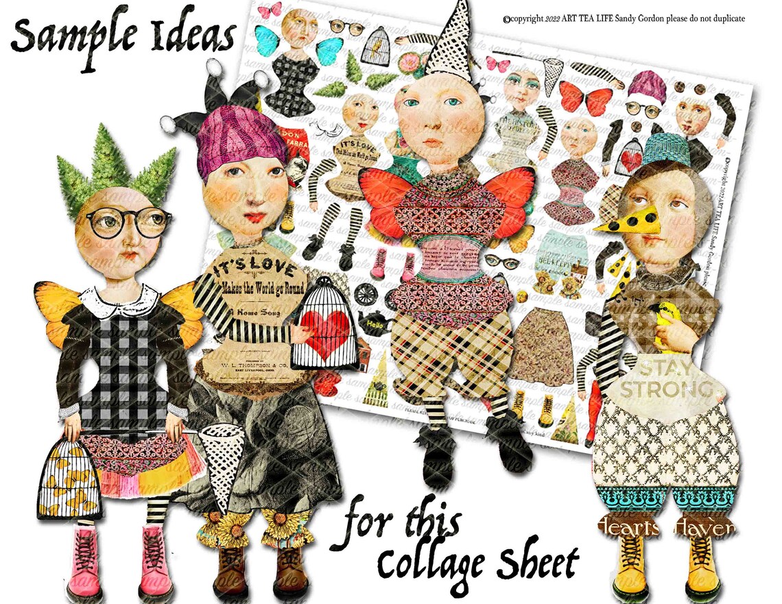 ART TEA LIFE Doll Baby Paper Dolls Collage Sheet Printable - Etsy