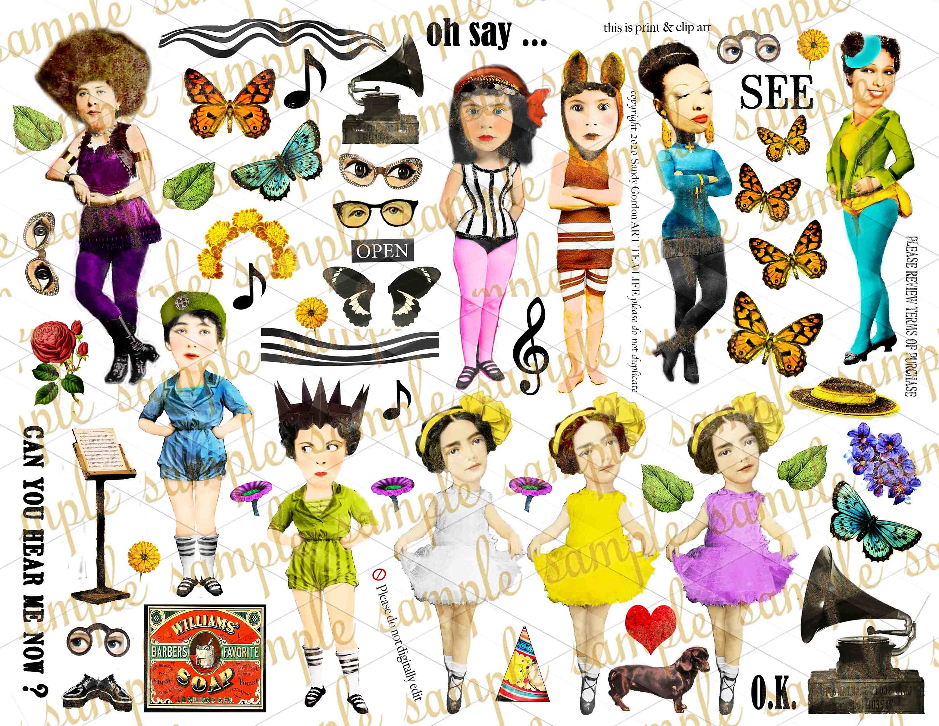 ART TEA LIFE Surely Yours Vintage Photo Collage Sheet Digital File Gift ...