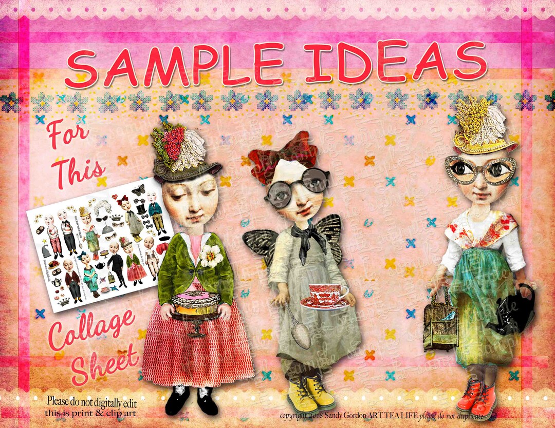 ART TEA LIFE Wanderers Paper Dolls Collage Sheet Journal Parts - Etsy