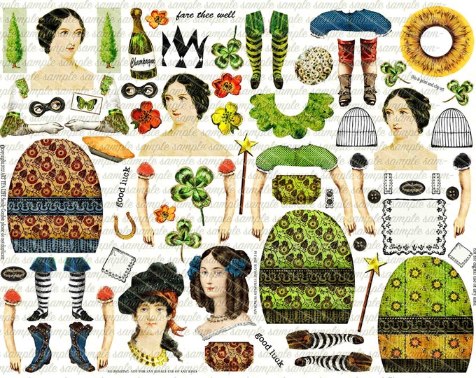 ART TEA LIFE the Outlander Paper Dolls Collage Sheet Printable Download ...