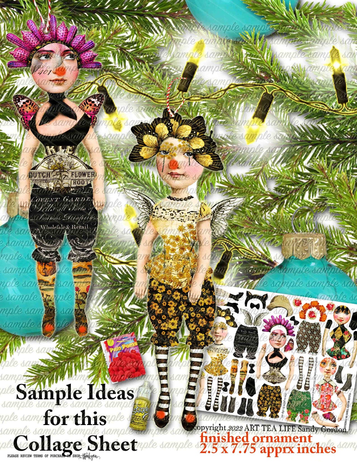 ART TEA LIFE Dolls of Paper Collage Sheet Journal Digital File ...