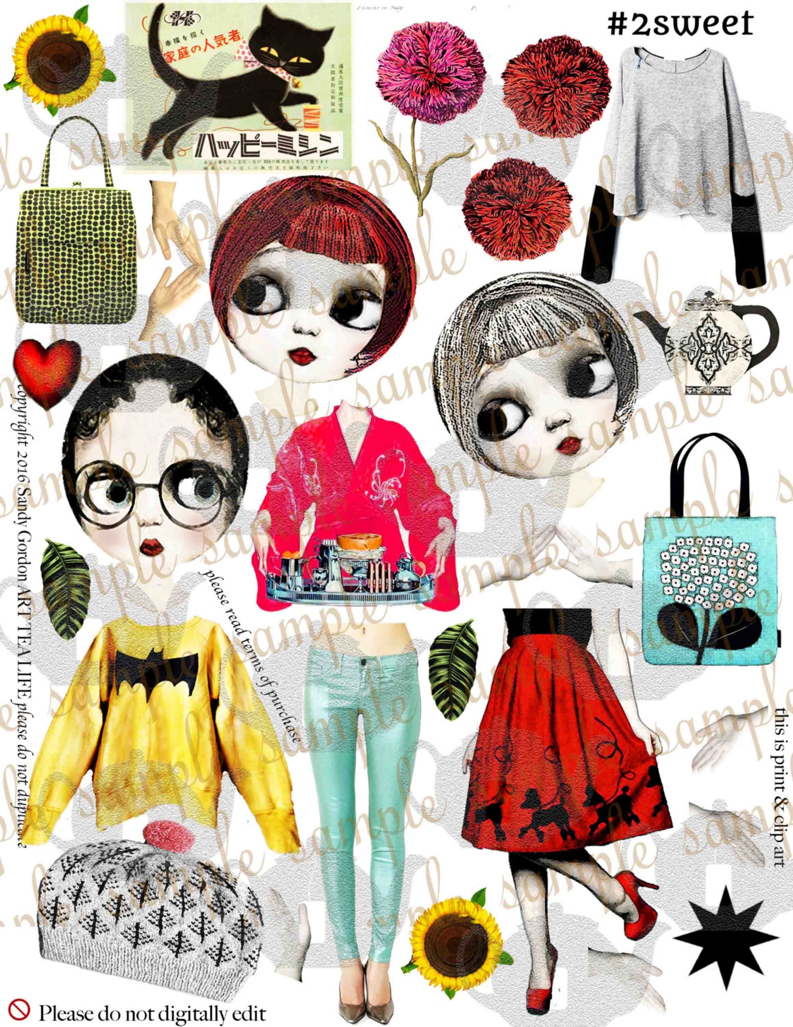 ART TEA LIFE Wistful Dolls Printable Kit Scrapbook Journal - Etsy