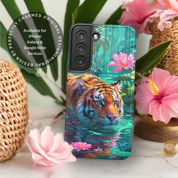 Tiger Tropical Phone Case - Etsy