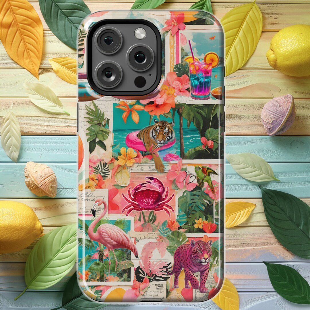 Summer Pool Party Tiger in Florida Scrapbook Phone Case - iPhone Pro ...