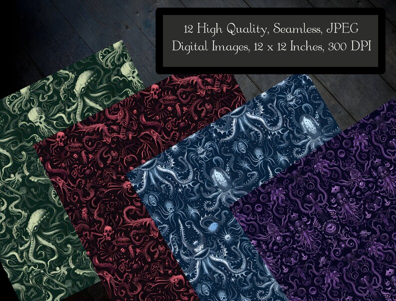 Lovecraftian Digital Papers, Seamless Cosmic Eldritch Horror Download ...