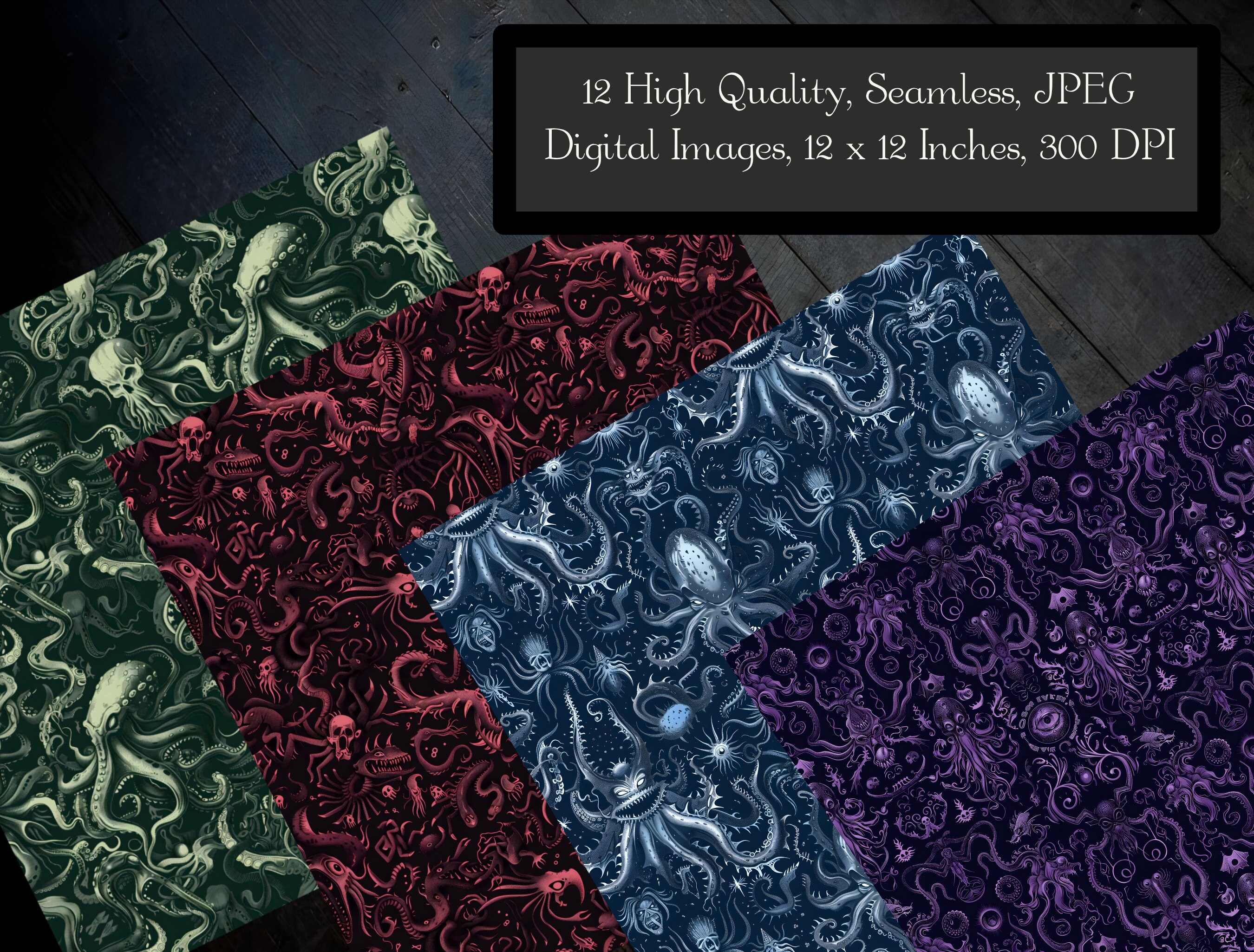 Lovecraftian Digital Papers, Seamless Cosmic Eldritch Horror Download ...