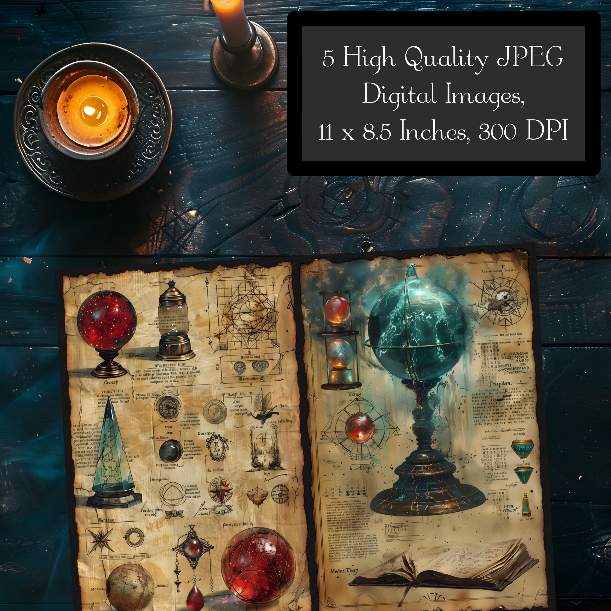 Magical Spell Junk Journal Pages, Enchanting Divination Scrapbook Paper ...