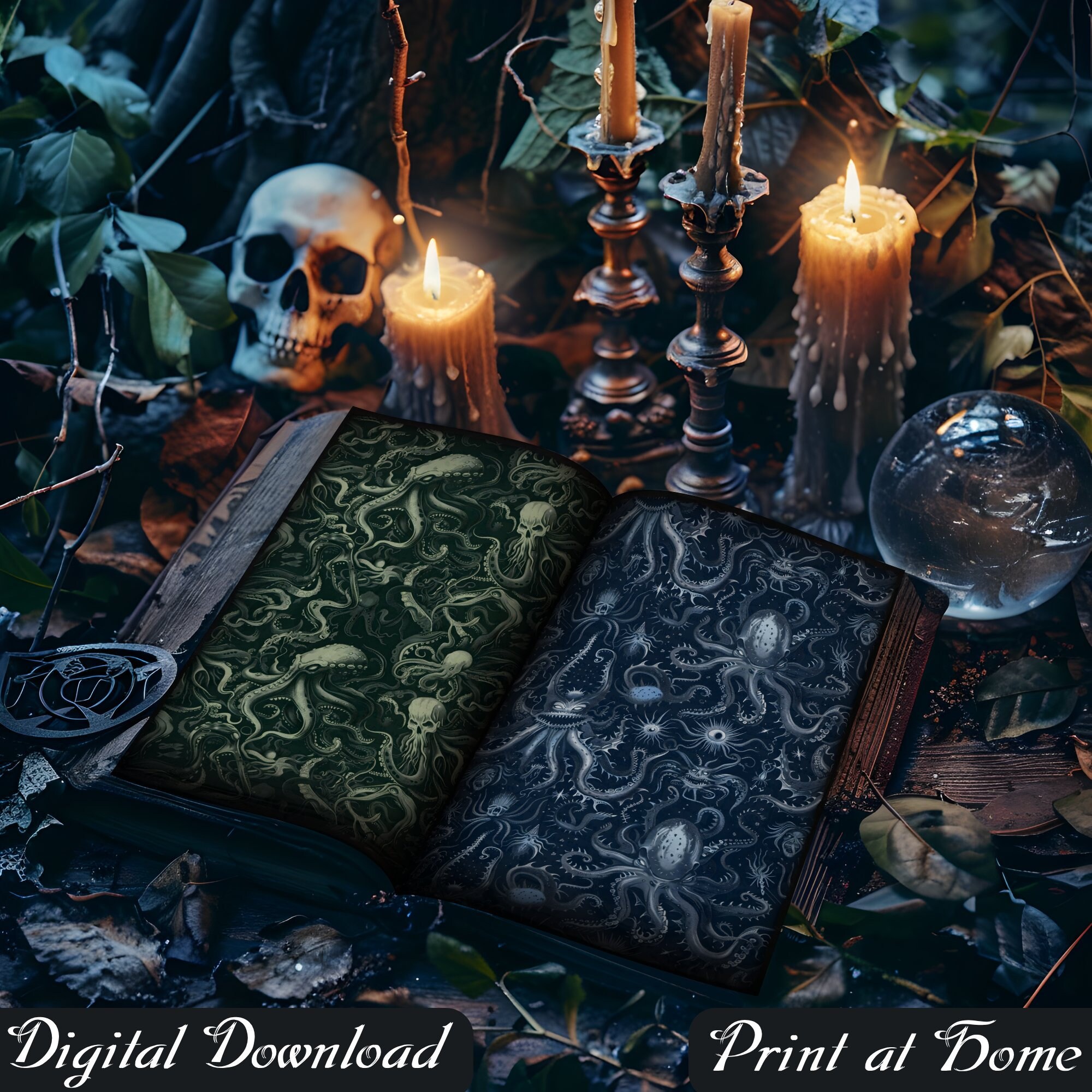 Lovecraftian Wallpaper Junk Journal Pages, Lovecraft Background ...