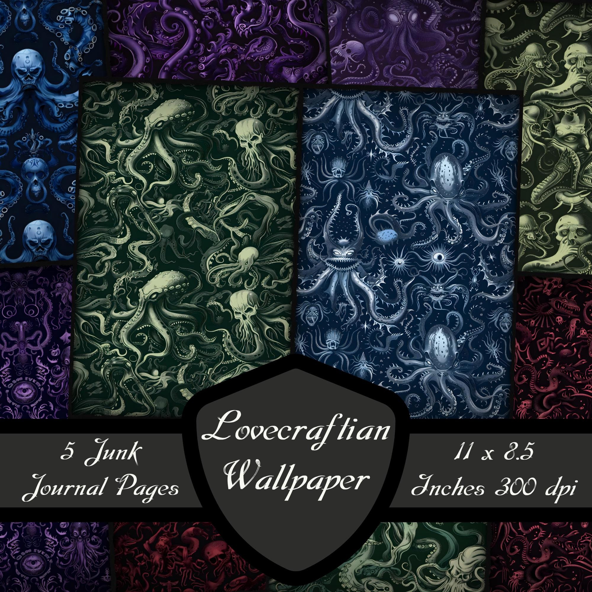 Lovecraftian Wallpaper Junk Journal Pages, Lovecraft Background ...