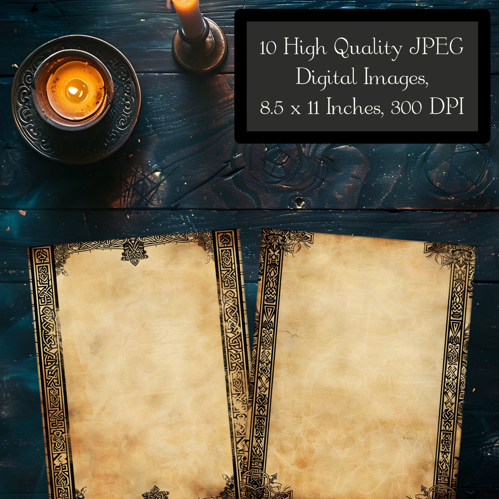 Old Norse Border Junk Journal Papers, Viking Frame Scrapbook Pages ...