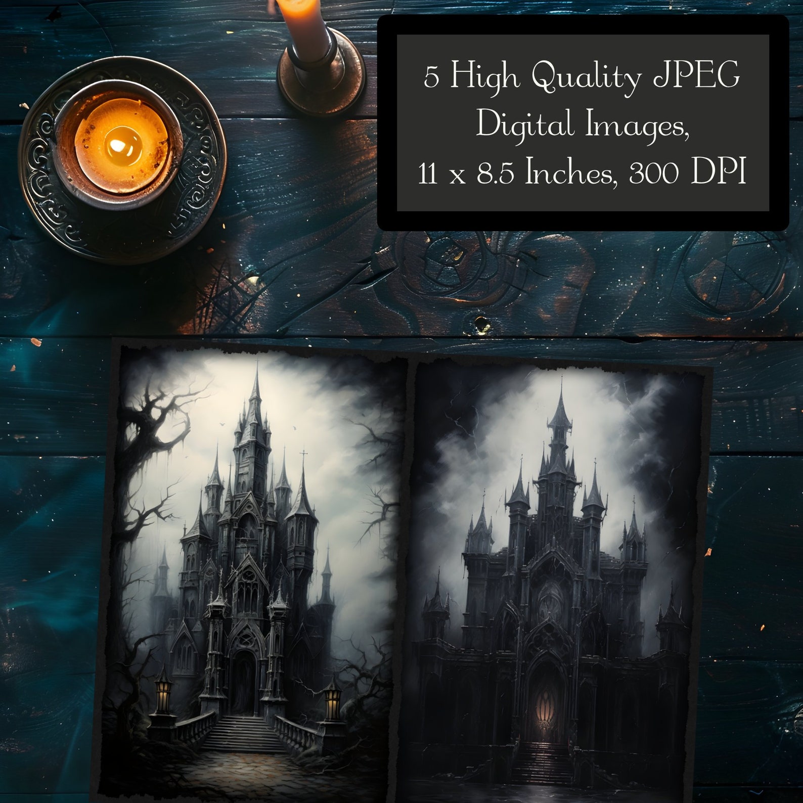 Gothic Castle Junk Journal Pages, Dark Fortress Scrapbook Paper ...
