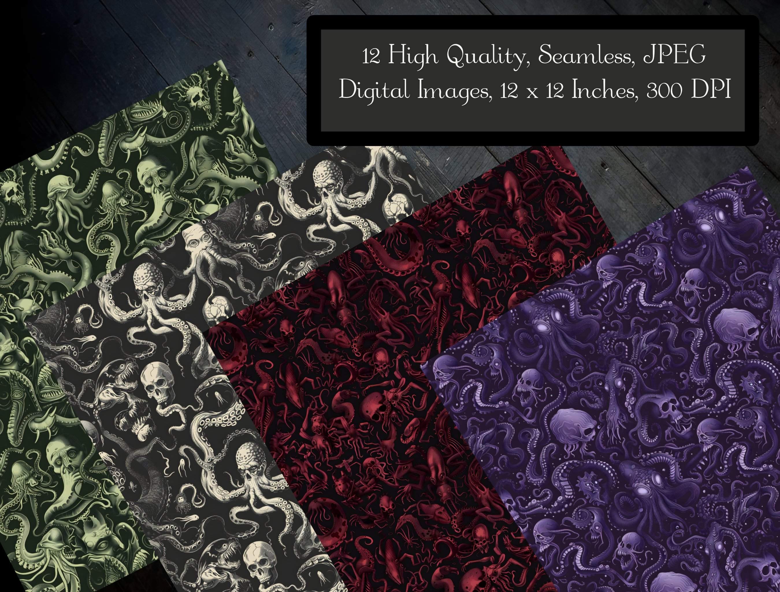 Lovecraftian Digital Papers, Seamless Cosmic Eldritch Horror Download ...