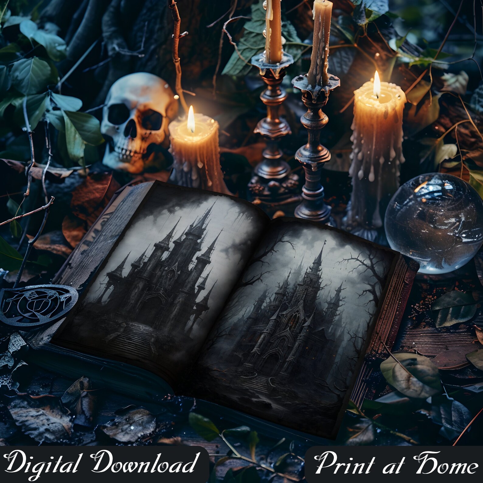 Gothic Castle Junk Journal Pages, Dark Fortress Scrapbook Paper ...
