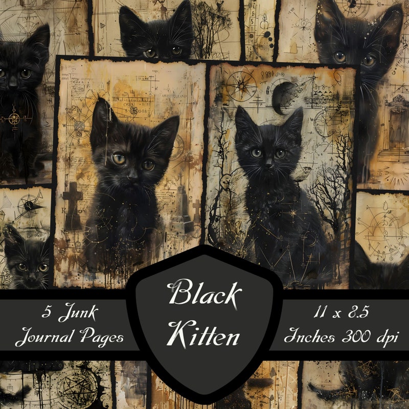 Black Cat Collage - Etsy