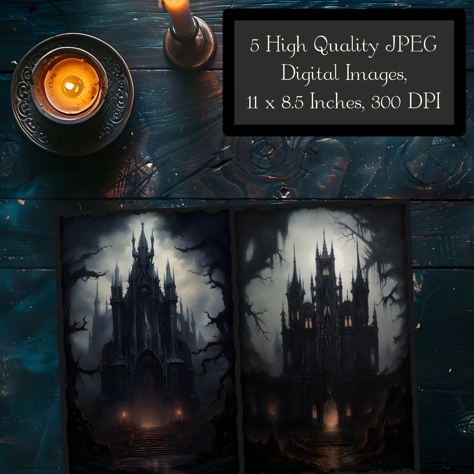 Gothic Castle Junk Journal Pages, Dark Fortress Scrapbook Paper ...