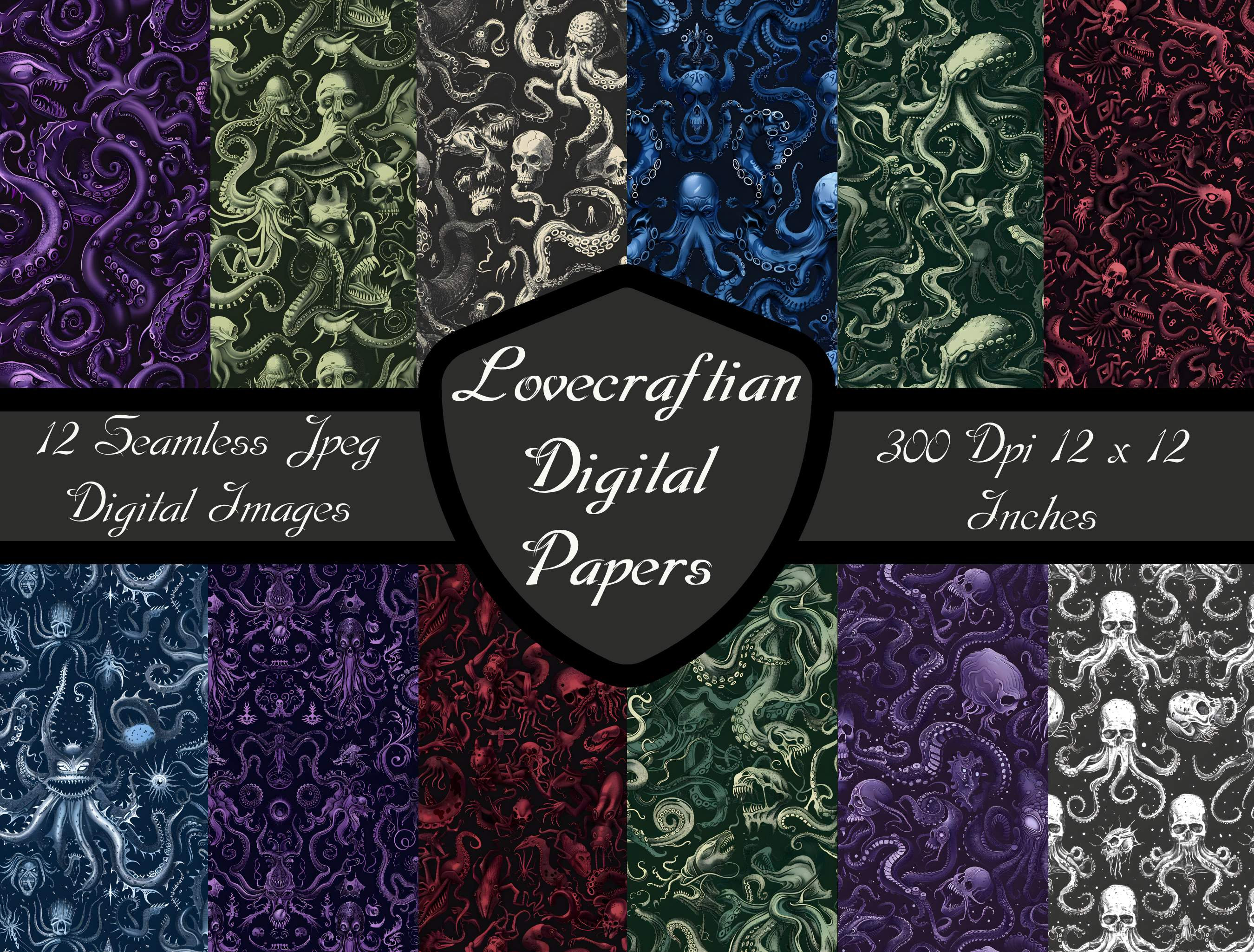 Lovecraftian Digital Papers, Seamless Cosmic Eldritch Horror Download ...