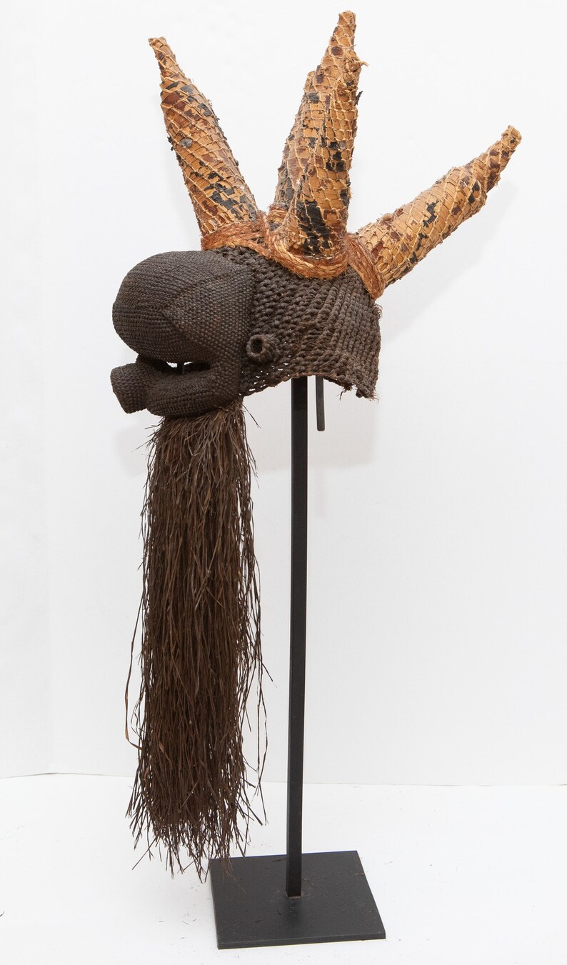 Salampasu of Congo Ceremonial Fiber Rafia Mask Mid 20th Century With ...