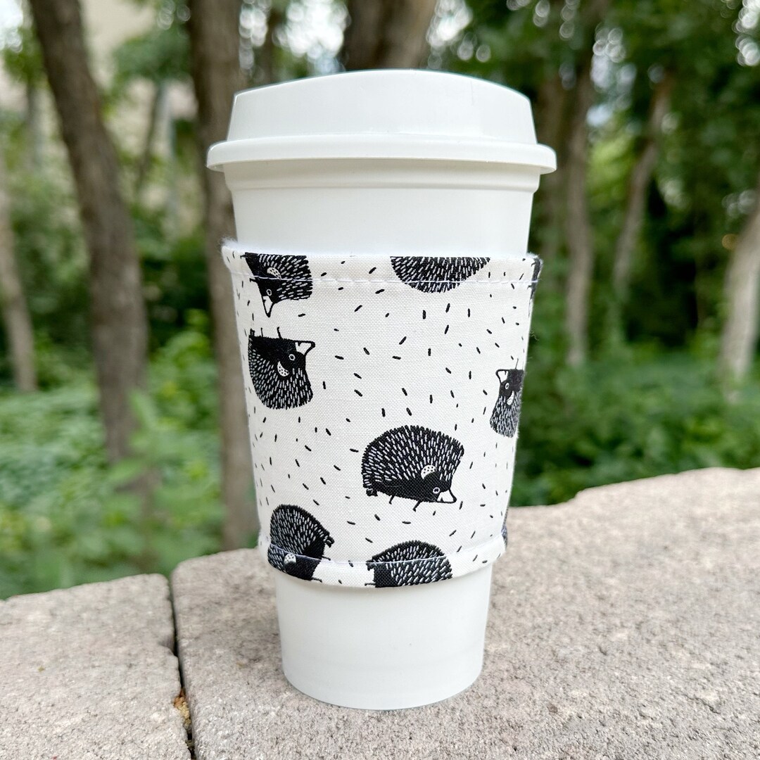 Hot or Iced Fabric Coffee Cozy / Cup Sleeve / Coffee Sleeve / Hedgehogs ...