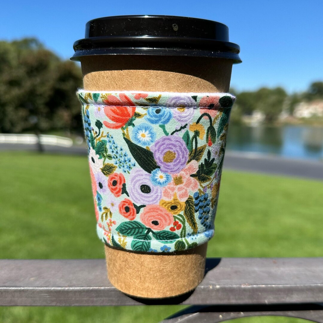 Hot or Iced Fabric Coffee Cozy / Cup Cuff / Coffee Sleeve / Rifle Paper ...