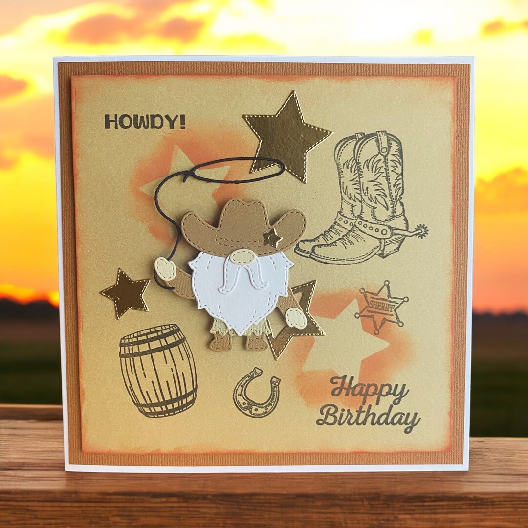 Howdy Cowboy Happy Birthday Greetings Card - Etsy