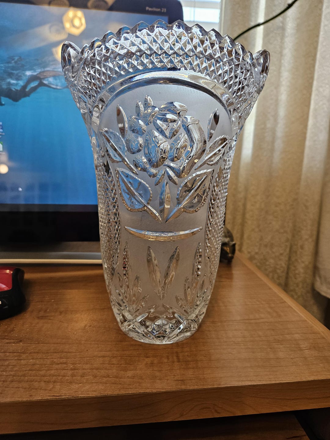 Heavy Irena Poland Lead Crystal Glass VASE - Etsy