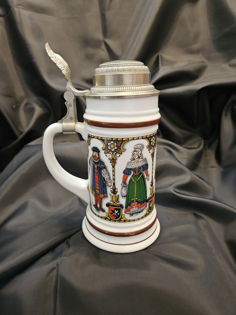 Vintage BMF German Beer Stein Lidded Zinn Beer Mug - Etsy