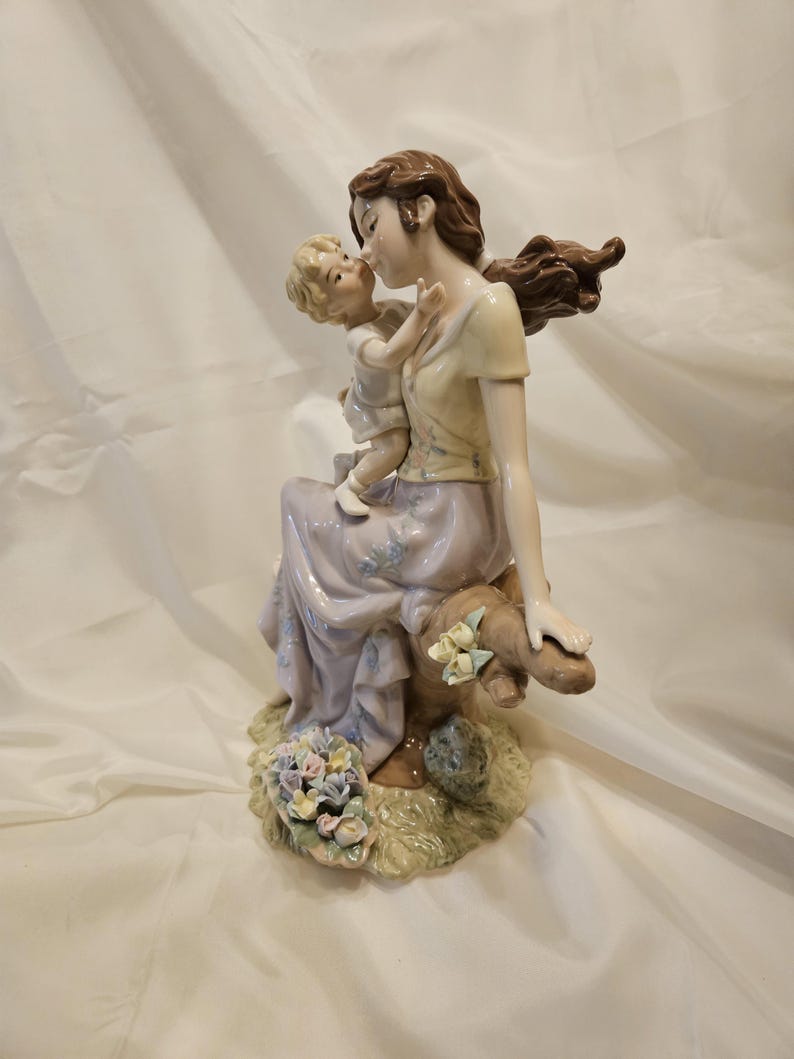 Mother and Child Ceramic Art Sculpture Elegant Home Decoration Figurine ...
