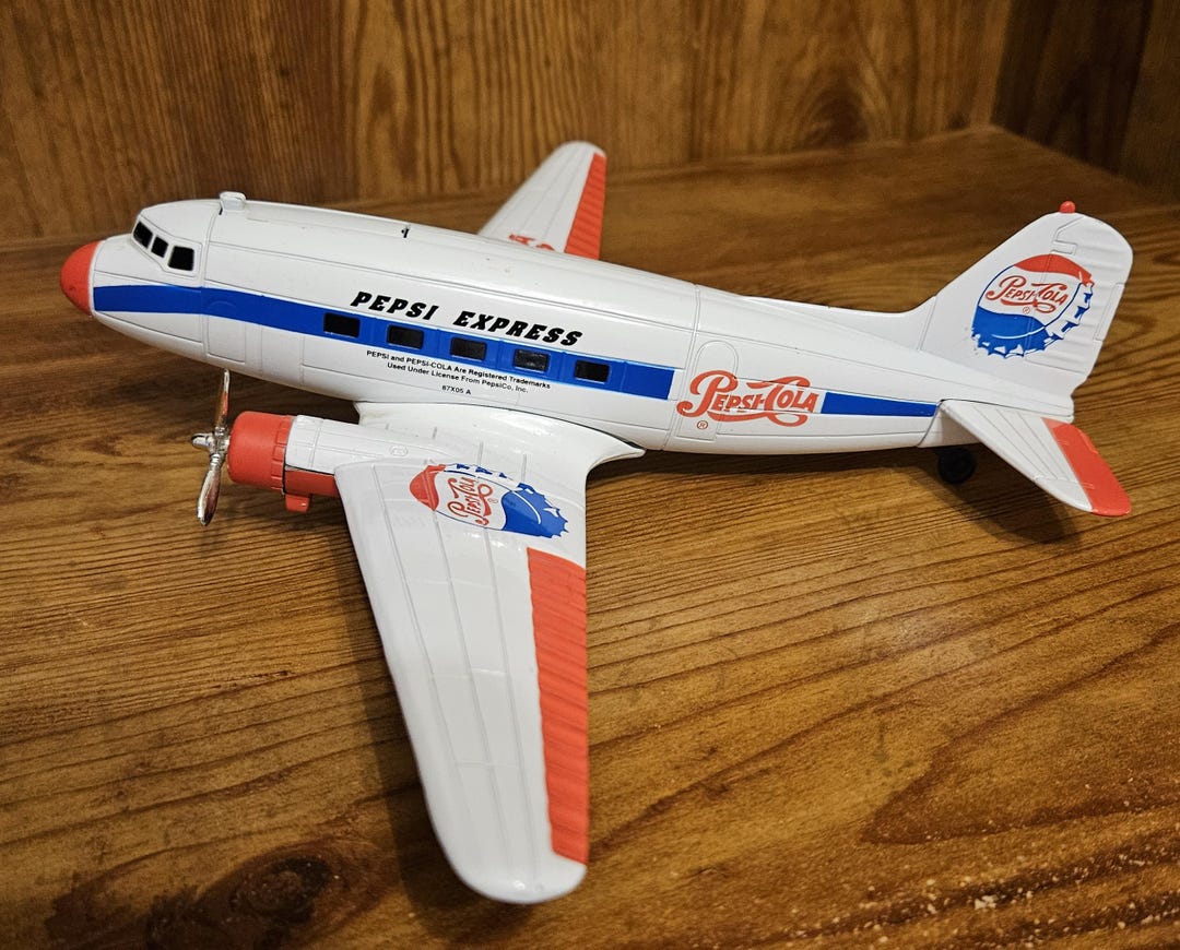 Vintage Diecast DC-3 Pepsi Cola Airplane Bank - Etsy