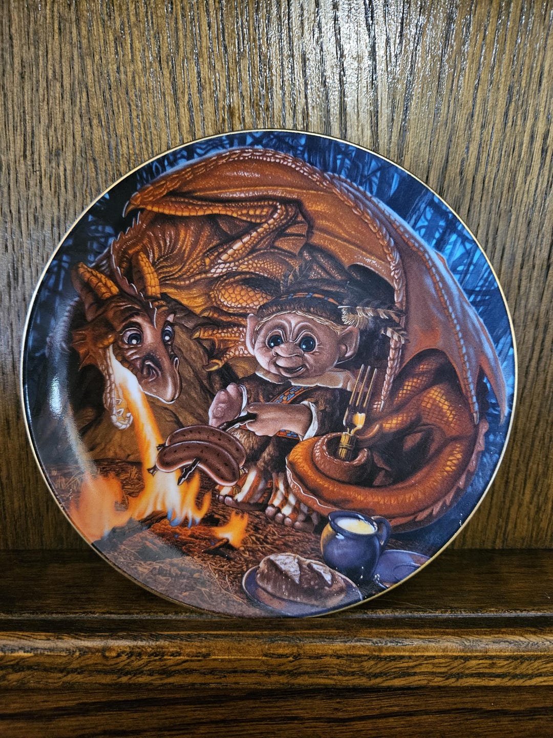 The Troll and His Dragon 1993 Norfin Trolls Enchanted Collector Plate Series - Etsy