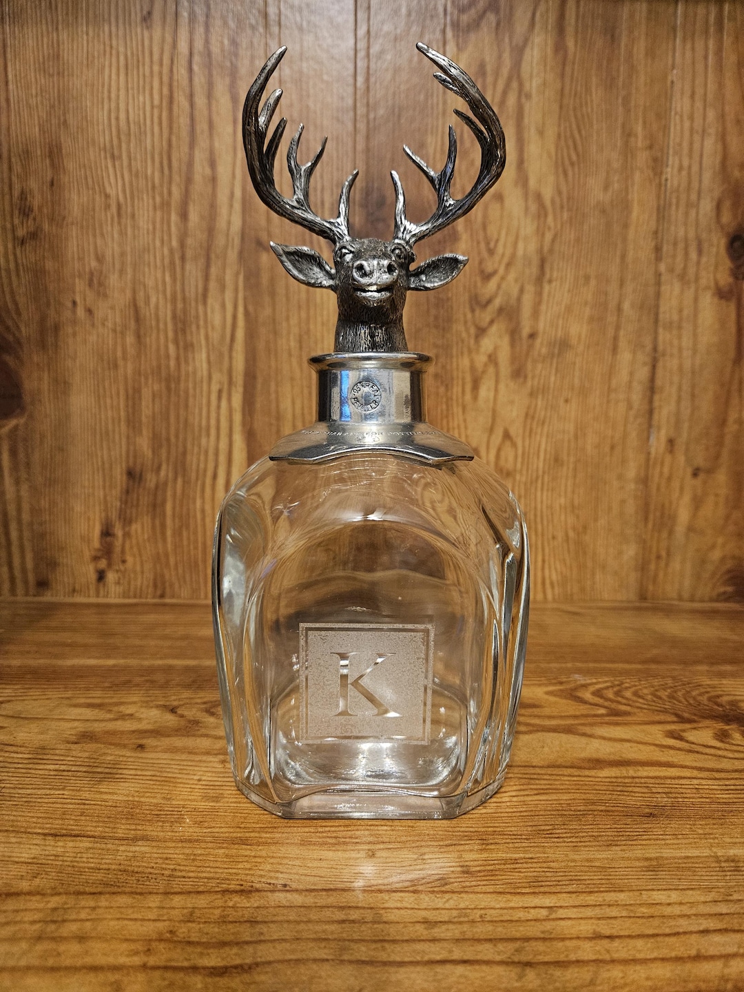 Pottery Barn Deer Stag Glass Decanter 95% Pewter Liquor Bar Bottle - Etsy
