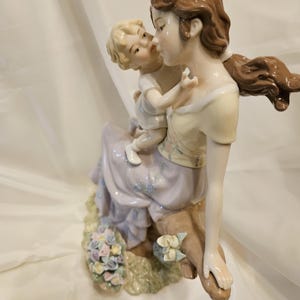 Mother and Child Ceramic Art Sculpture Elegant Home Decoration Figurine ...