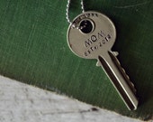 Custom Mom Key Necklace Key to Moms Heart Hand Stamped Key - Etsy