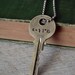 Custom Date Key Necklace Hand-stamped Key Personalized Key Wedding Gift ...