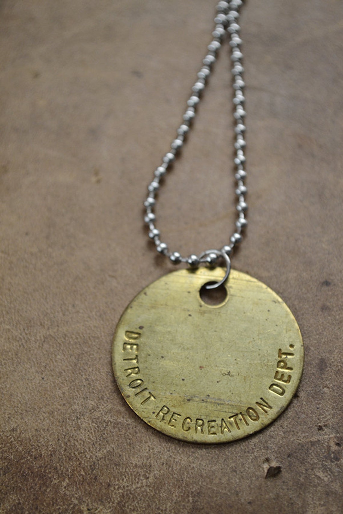 Authentic Vintage Detroit Tag Metal Necklace Detroit Jewelry | Etsy