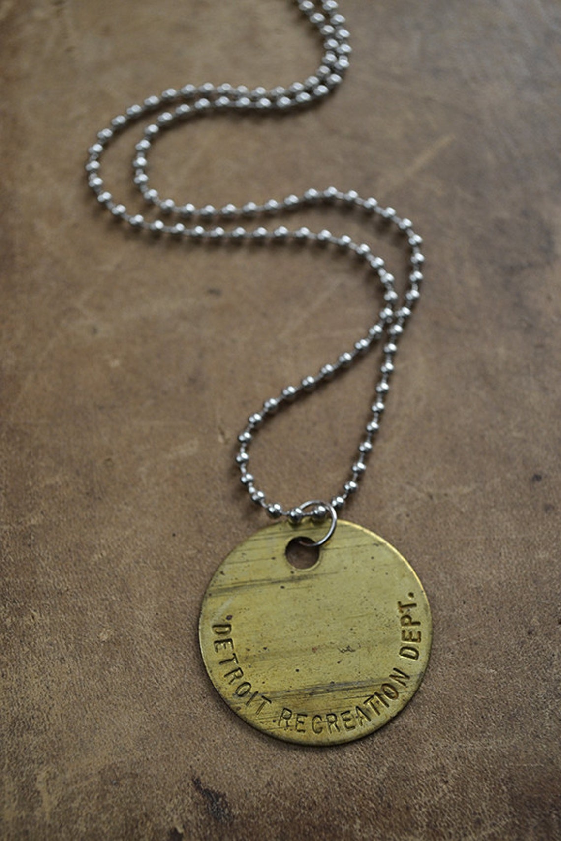 Authentic Vintage Detroit Tag Metal Necklace - Detroit Jewelry - Mens ...