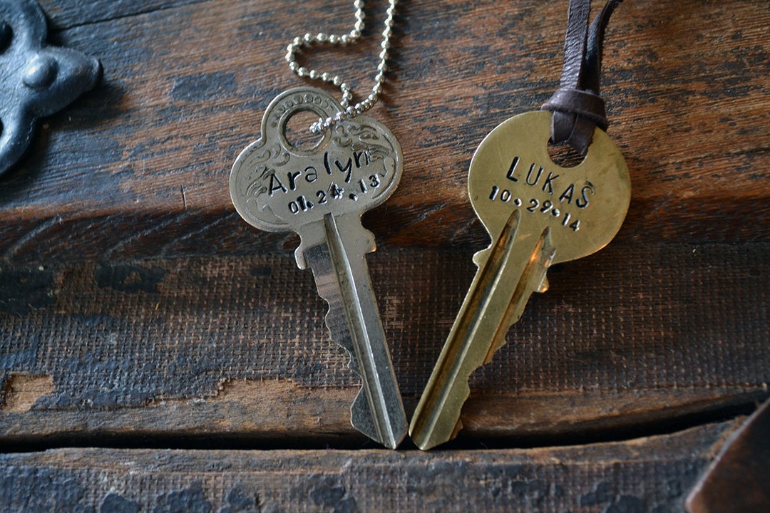 Key Necklace - the Birthday Key - Custom Name & Date Key - Key to Moms ...